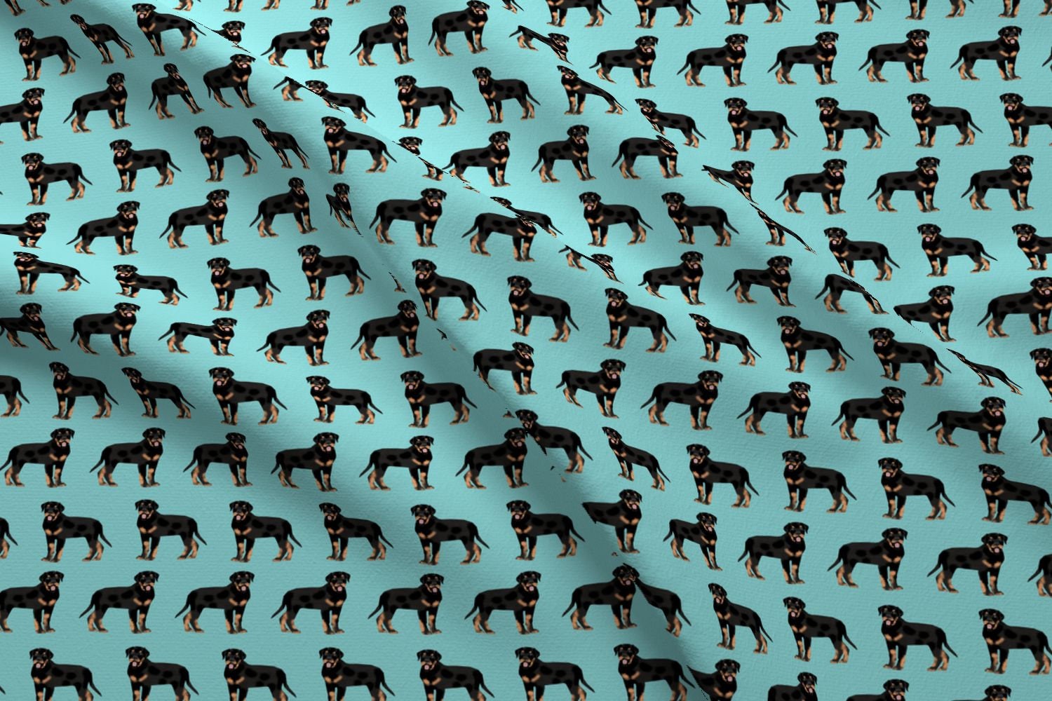 Rottweiler Fabric Rottweiler Dogs Blue By Petfriendly | Etsy
