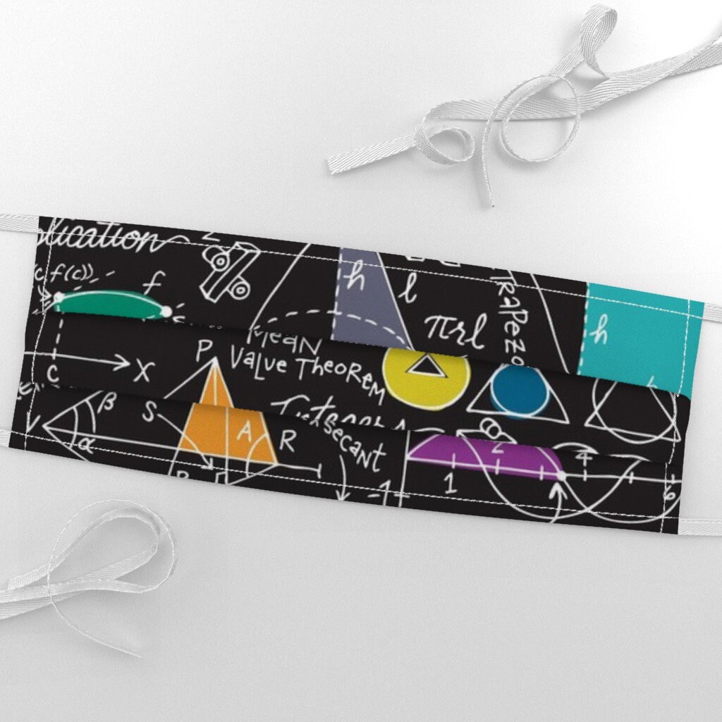 Black Math Geometry Fabric Math Count on It by Sammyk | Etsy