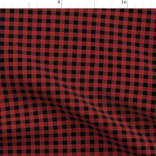 Buffalo Check Fabric Tiny Buffalo Check Red and Black by | Etsy