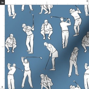 Golf Fabric Golf on Medium Blue by Landpenguin Golf Sports - Etsy