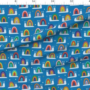 Blue Snail Illustration Stem Fabric Happy Snails by Katerhees Stem Kids ...