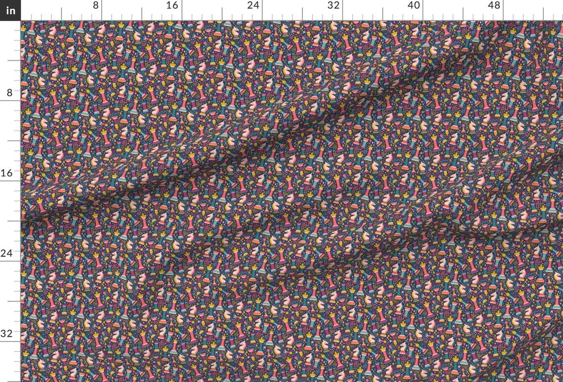 Chess Game Fabric - Chess Magic by Magicforestory - Chess Print ...