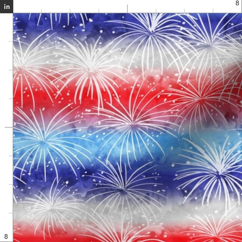 Fireworks Fabric America Watercolor Fireworks by - Etsy