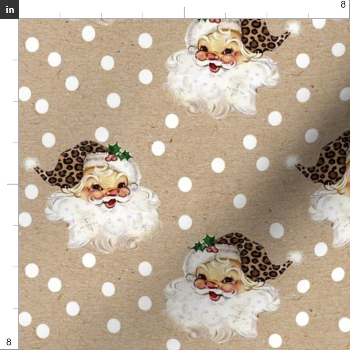 Retro Santa Fabric Krafty Boho Santa Large by | Etsy