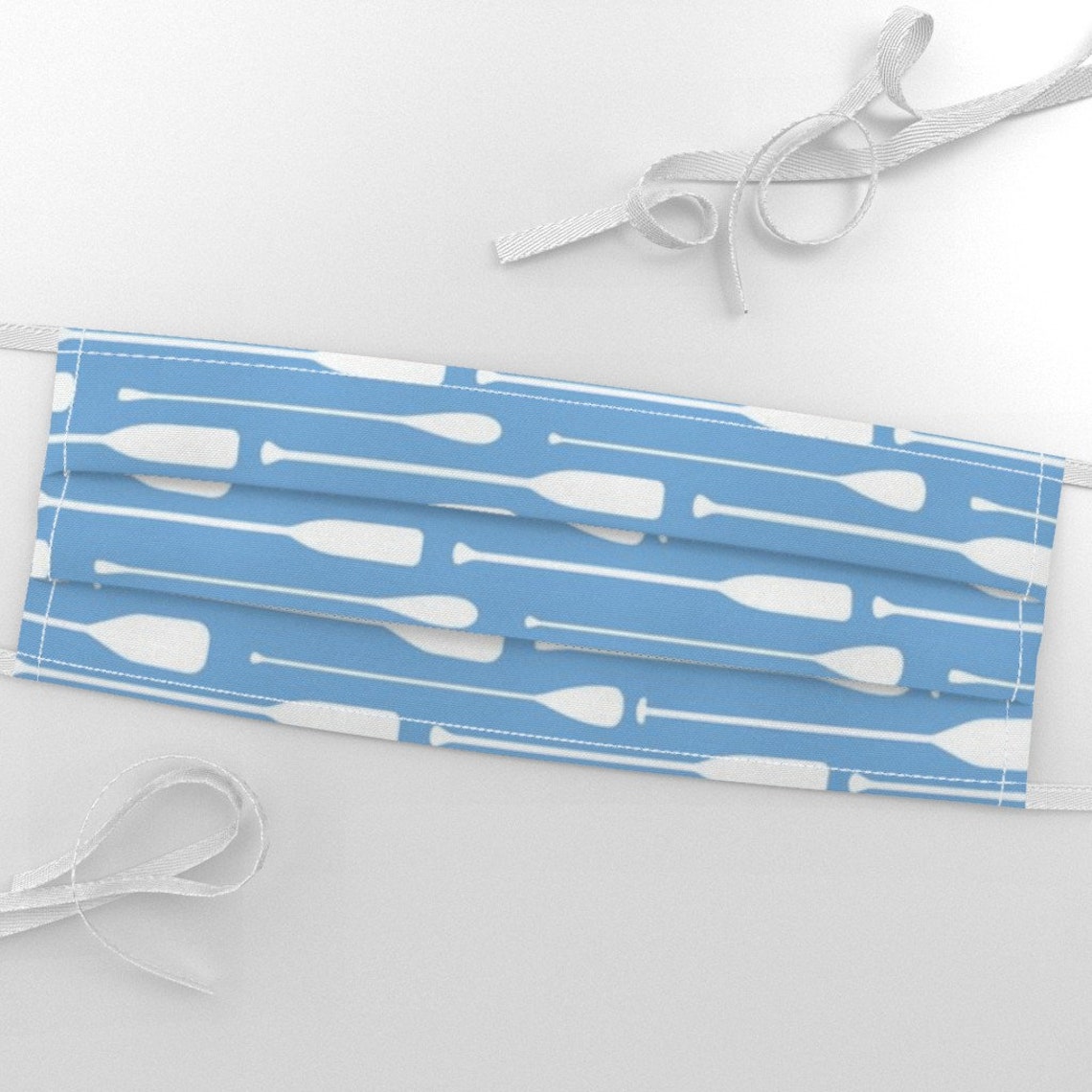 Canoe Paddle Fabric Paddles on Light Blue by - Etsy