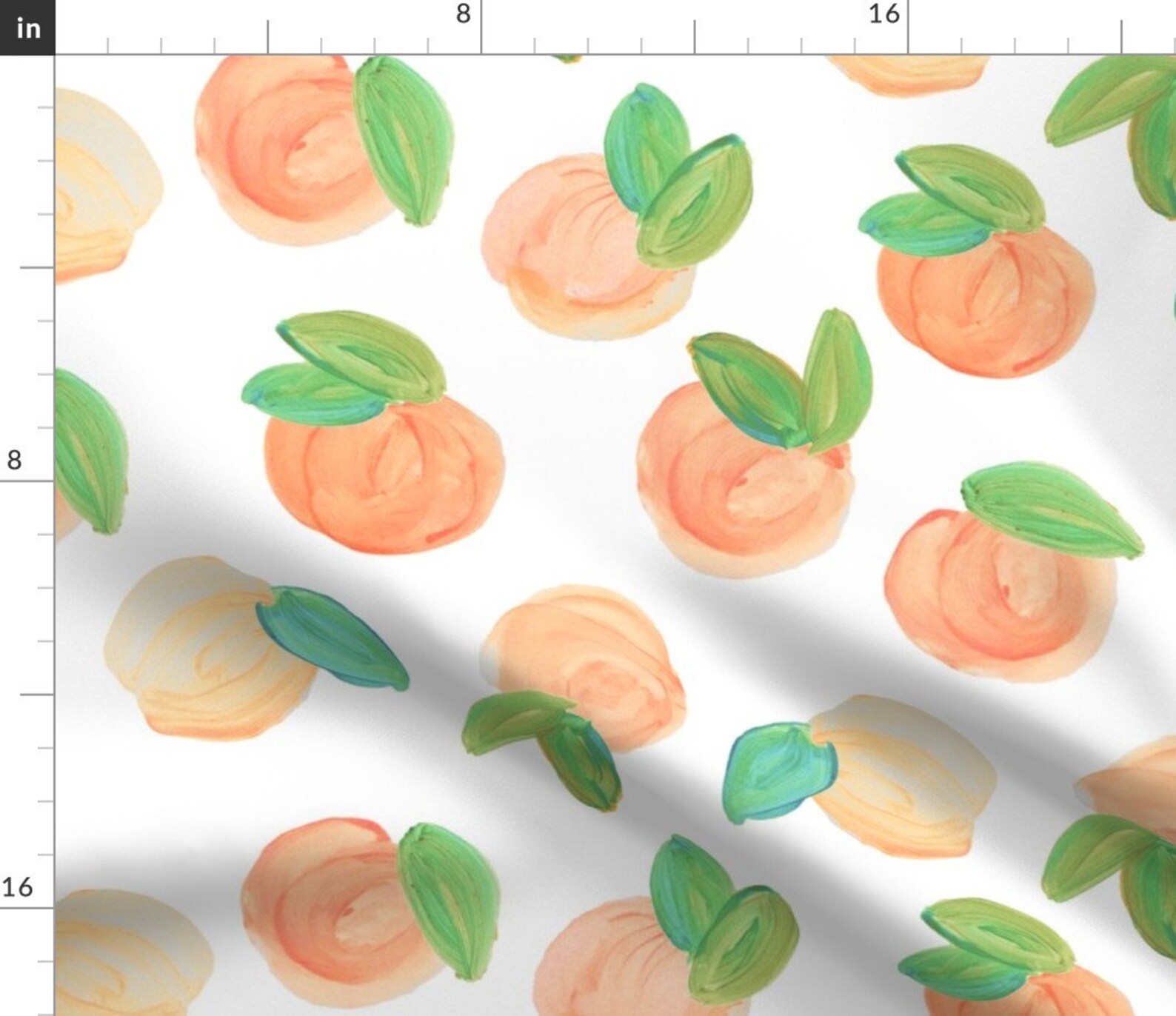 Painterly Peaches Fabric True Sweet Peach by Ivieclothco | Etsy