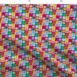 Smiley Face Fabric Smiley Face Squares by Inspirationz Colorful Happy ...