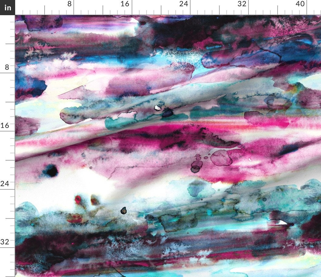 Inky Mark Making Fabric Watercolour 27 by Heytangerine - Etsy