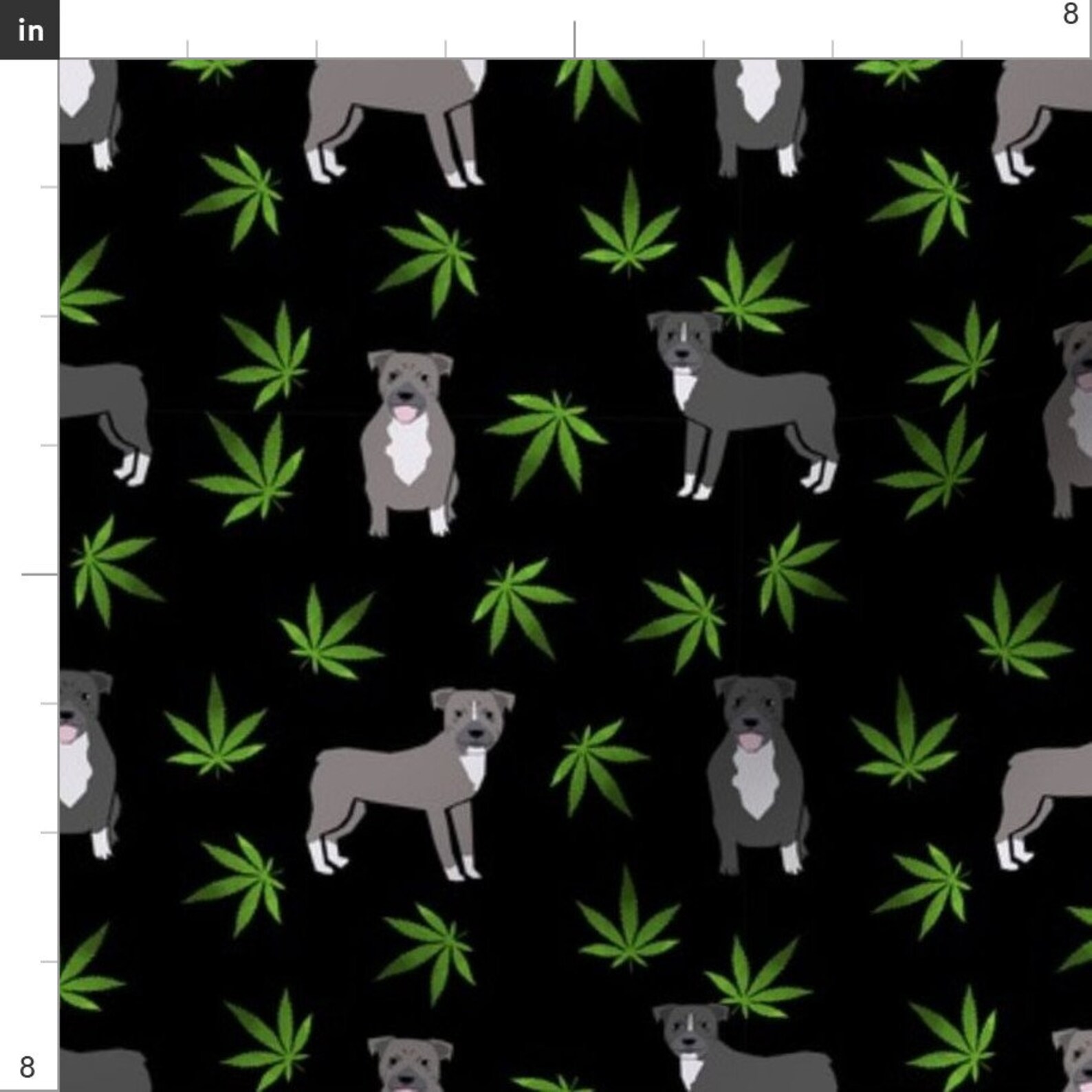 Pitbull Fabric 420 Pitbulls Black by Petfriendly cannabis - Etsy
