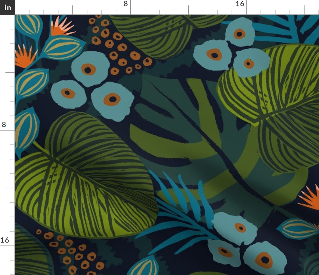 Tropical Rainforest Fabric Moody Tropical Floral by Nancy_bradham Moody ...