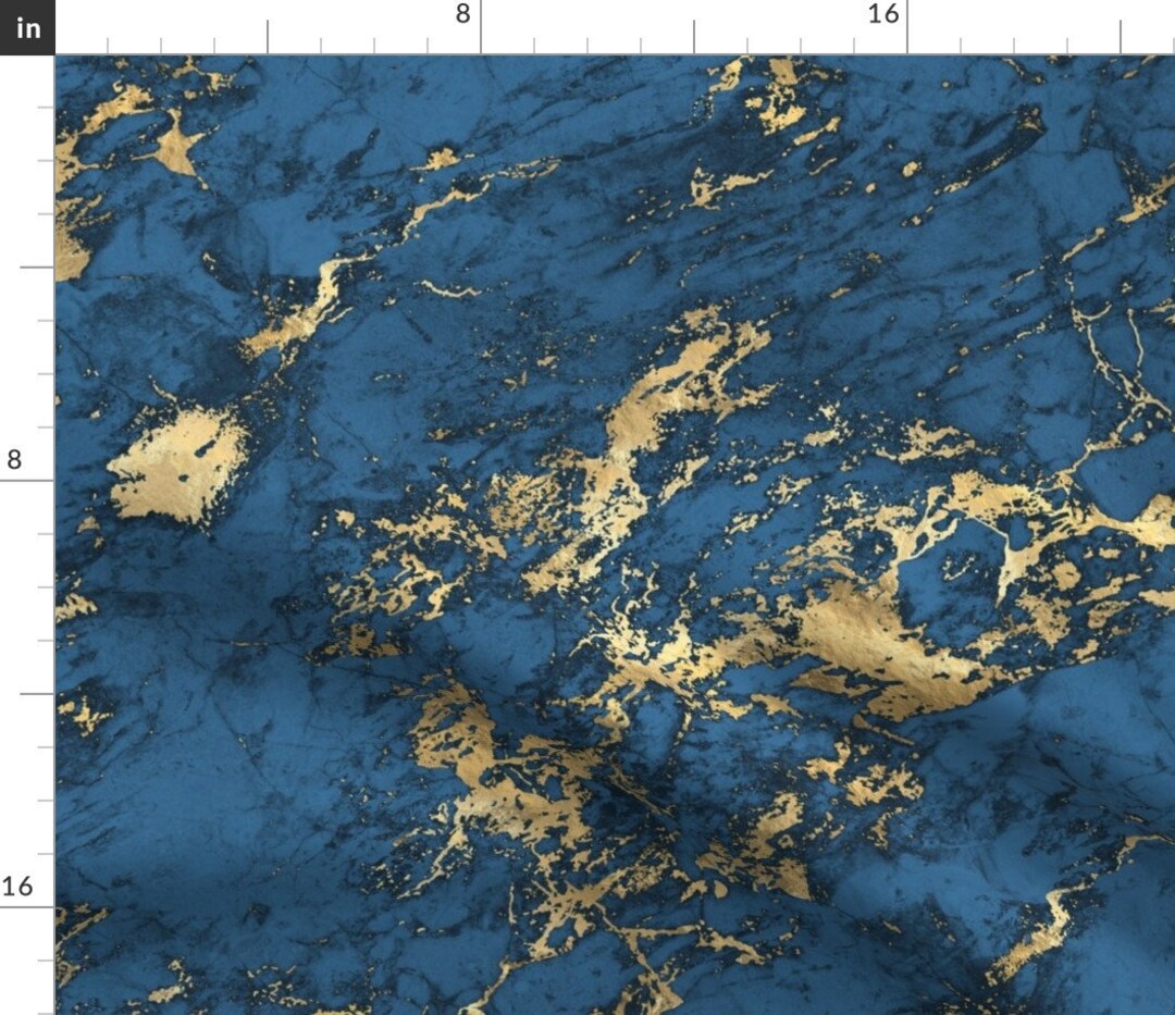 Blue and Gold Fabric Blue and Gold Marble by Ktscarlett_ Marble Effect ...