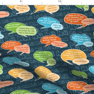 Silly Jokes Fabric - Heard Any Good Jokes Lately? by Wildnotions ...