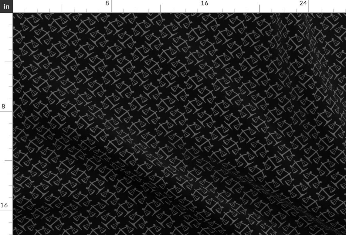 Scales of Justice Fabric - Scales of Justice - Black and Grey by Binge ...