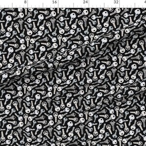 Key Fabric Dark Keys by Jesseesuem Gray Black Key Lock - Etsy