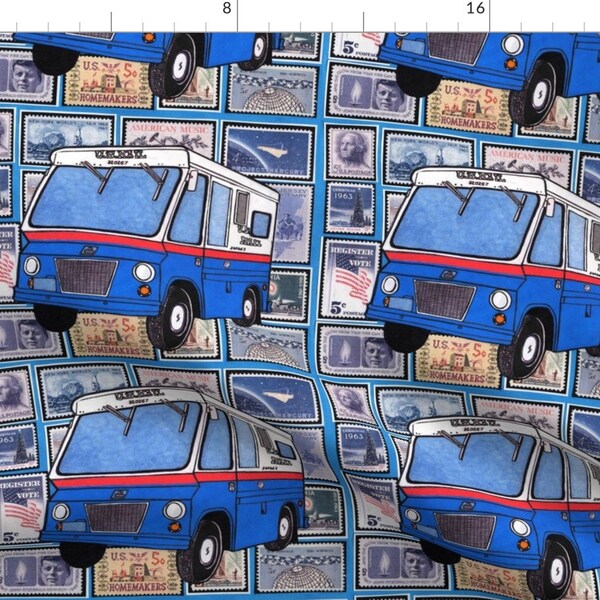 Postage Truck Fabric - Etsy