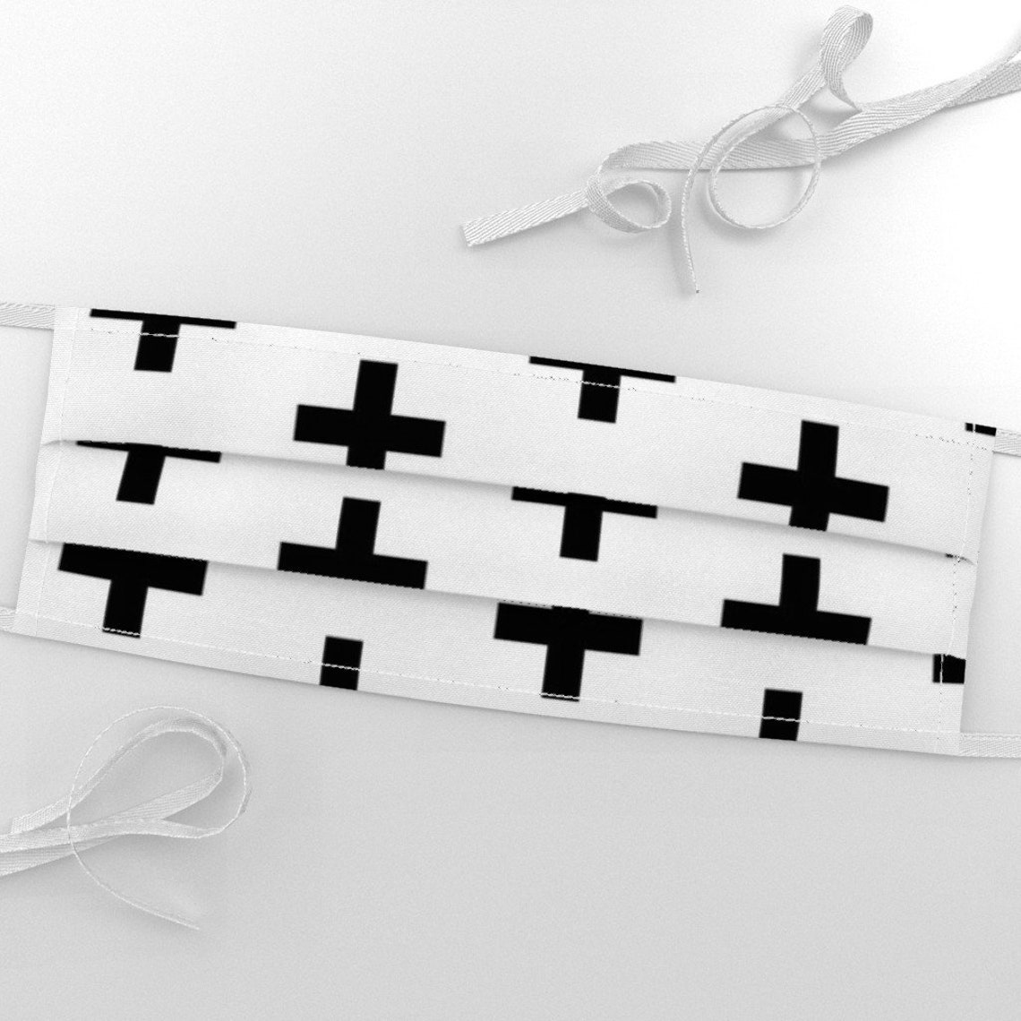 Cross Fabric Black and White Plus Cross Custom Fabric by - Etsy