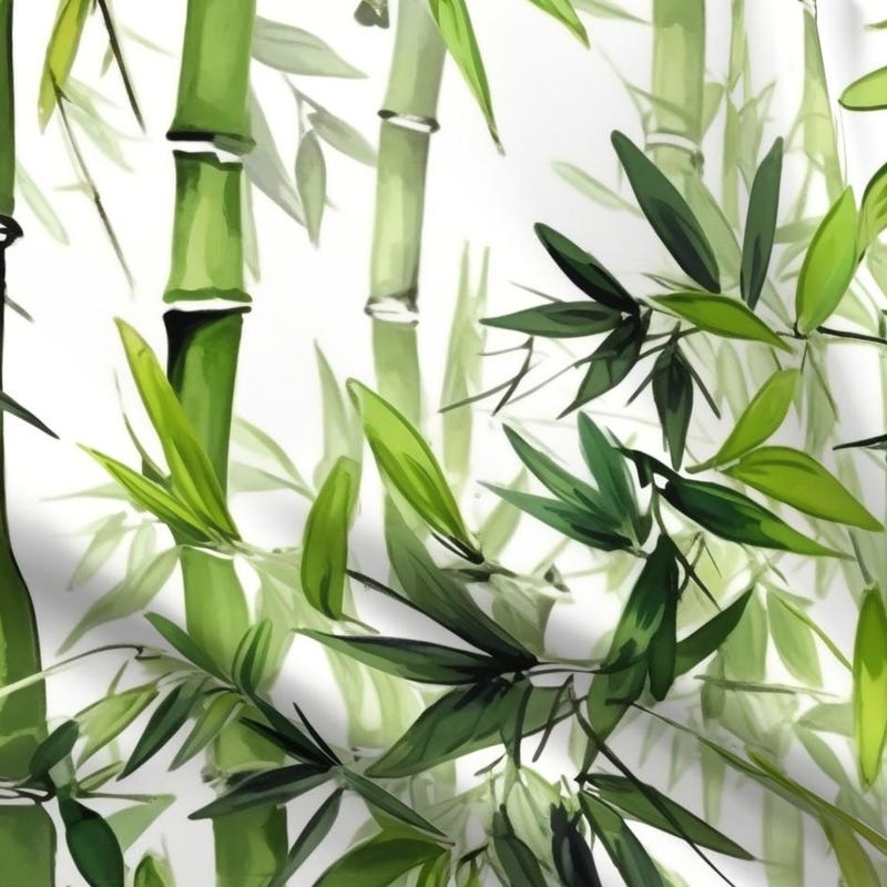 Bamboo Print Fabric - Etsy