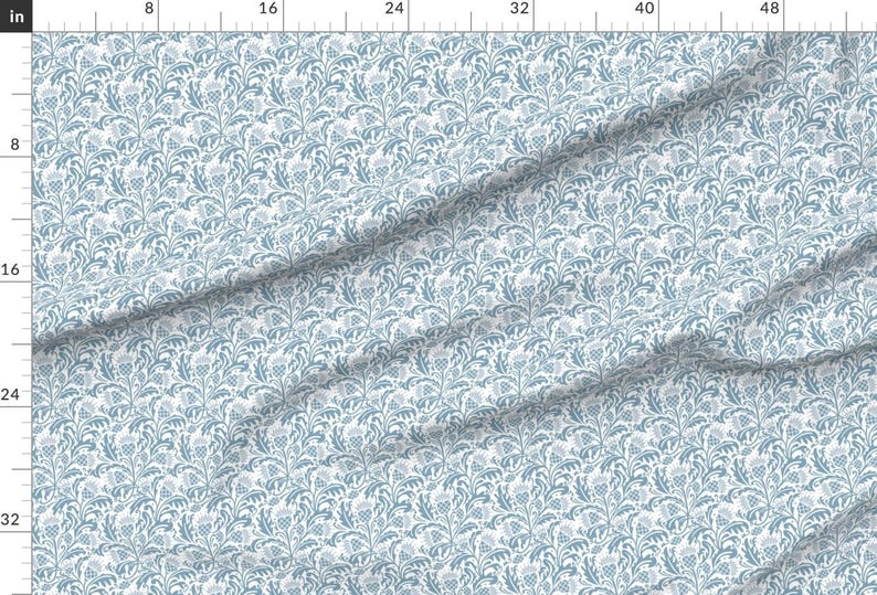 Thistle Fabric - Thistle in Cornflower by Cindylindgren - Blue ...