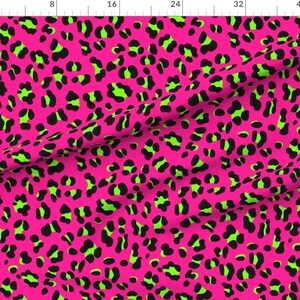 Neon Leopard Fabric Neon Pink and Lime Green Leopard Animal Print by ...