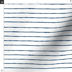Nautical Stripe Fabric Swim Lane Stripe in White and Nautical Navy by ...