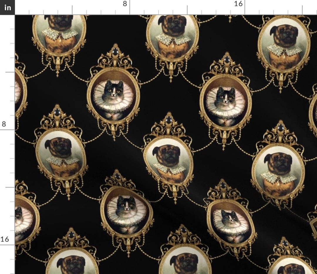 Pet Portraits Fabric Victorian Baroque Rococo Dogs Cats - Etsy