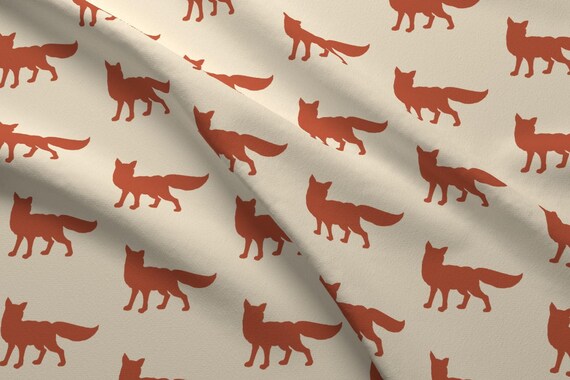 Red Fox Fabric Fox Rust/Red By Sugarpinedesign Woodland | Etsy