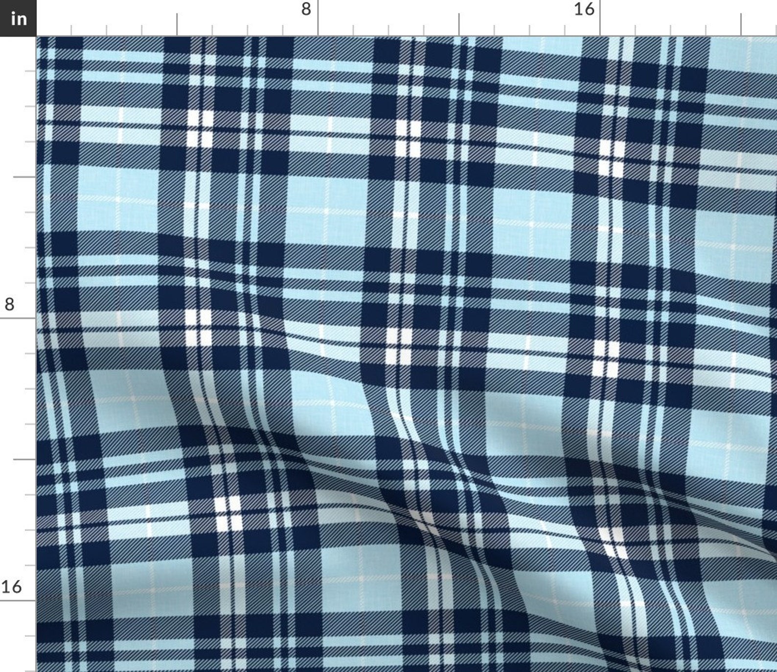 Blue Plaid Fabric Navy and Baby Blue Fall Plaid Golf | Etsy