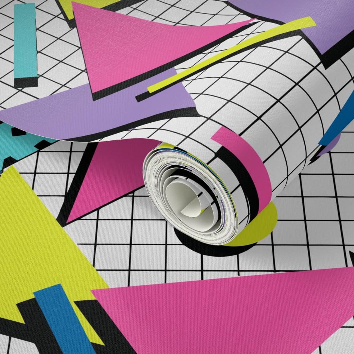80s Wallpaper - Totally Tubular by Pinkpineappleworks - Bright Neon ...