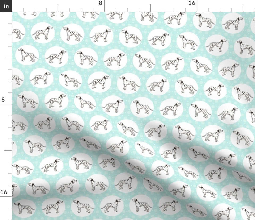 Dalmations on Blue Fabric Dalmations on Blue by Hazel Fisher Creations ...