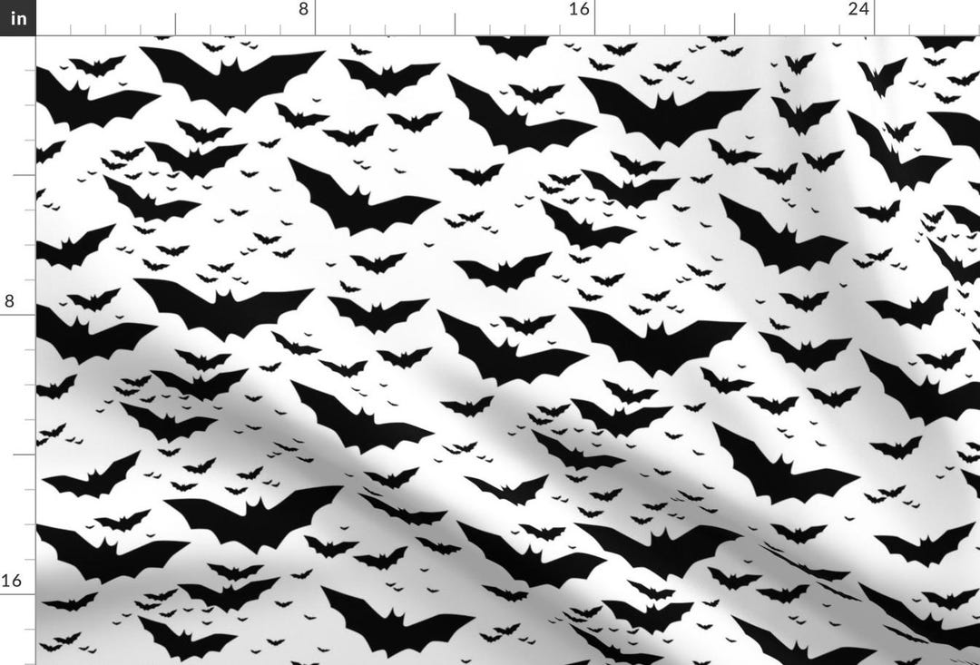Flying Bat Fabric Bats by Eleventy-five Black and White Bats Halloween ...
