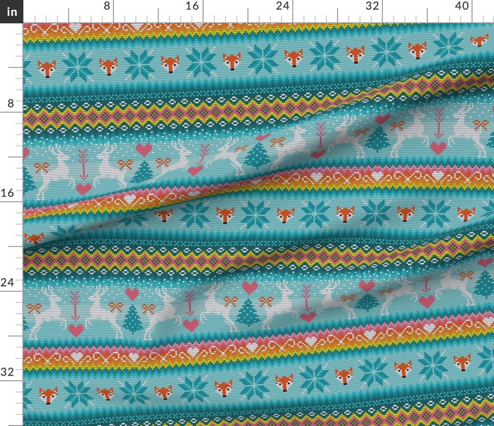 Animal Sweater Fair Isle Fabric Fair Isle Knitted Forest By - Etsy España