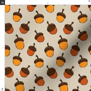 Autumn Acorn Fabric Acorns Fall Fabric by Littlearrowdesign - Etsy