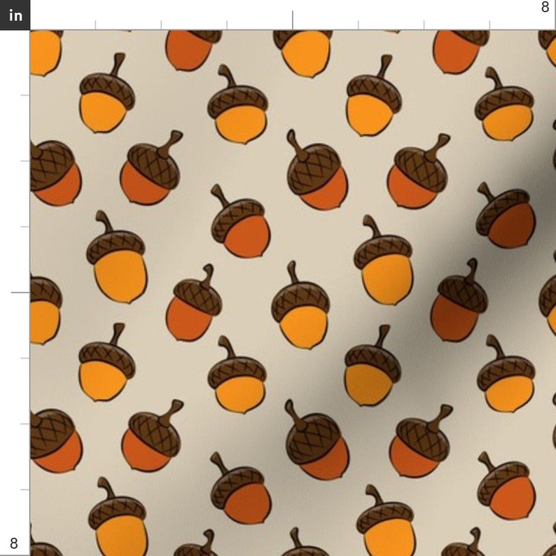 Autumn Acorn Fabric Acorns Fall Fabric by Littlearrowdesign - Etsy