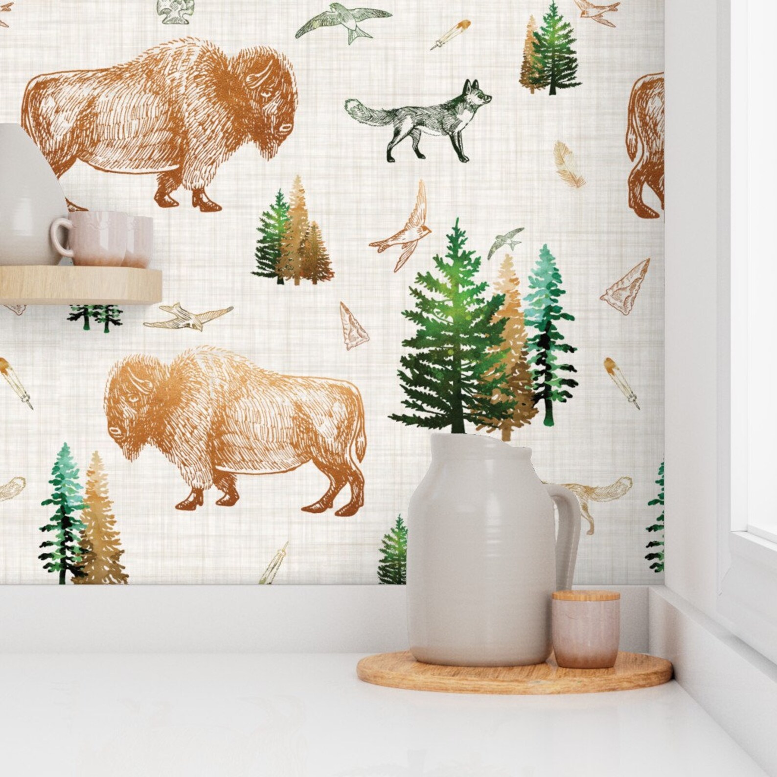 Bison Wallpaper American Bison Bronze Fall by Karolina - Etsy