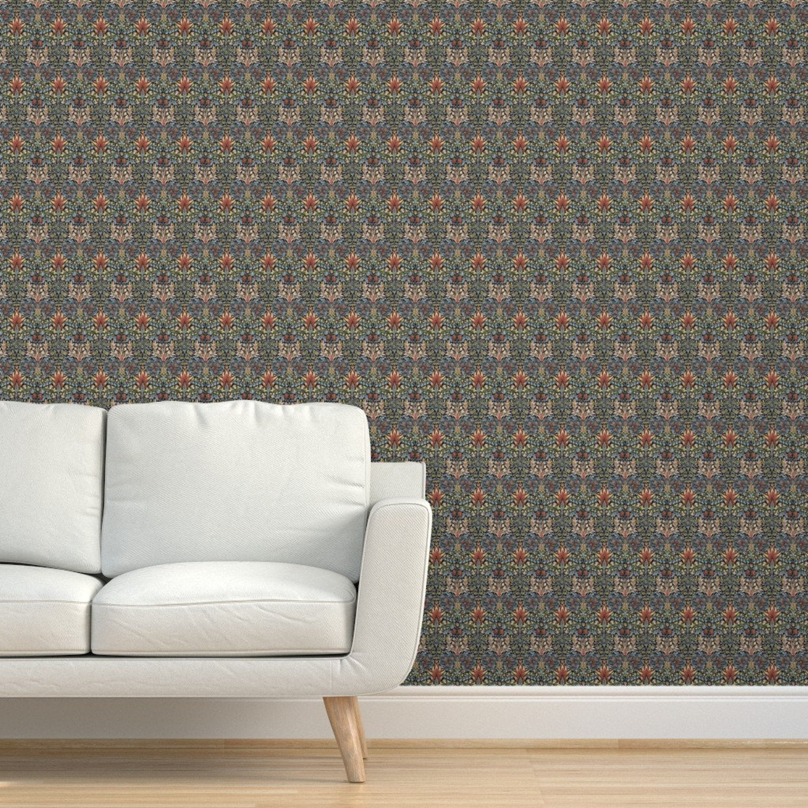 William Morris Inspired Wallpaper Snakehead by Amyvail - Etsy