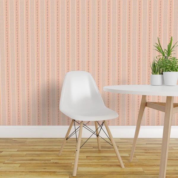 Peach Wallpaper Stripes - Etsy