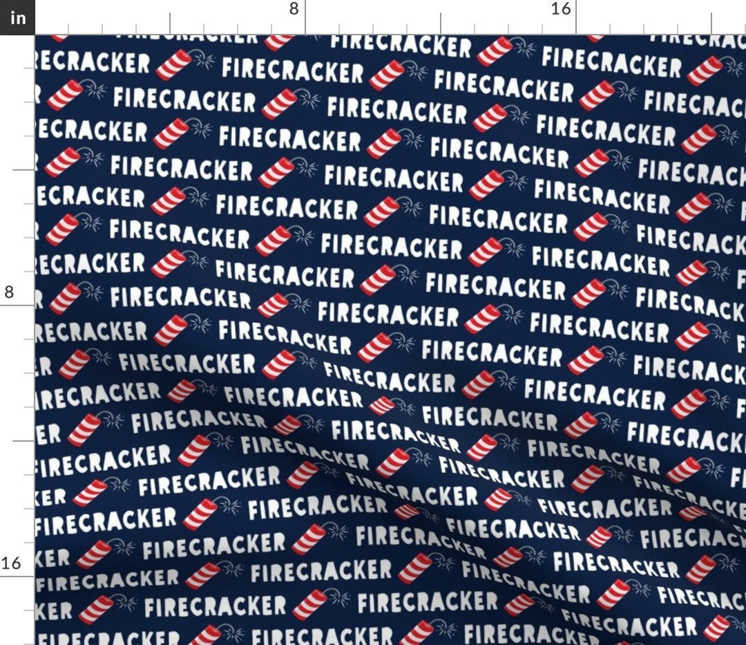 Firecracker July 4th Fabric Firecracker Patriotic Blue by ...