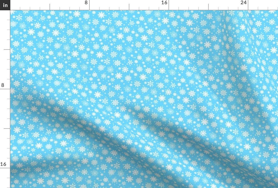 Blue Snowflakes Fabric - Snowflake Ditsy by Jadegordon - Blue ...