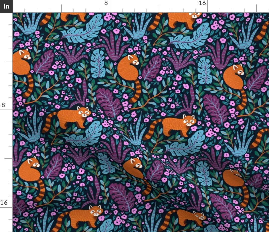 Red Panda Fabric Red Pandas in the Bush by Alenkakarabanova Red Panda ...