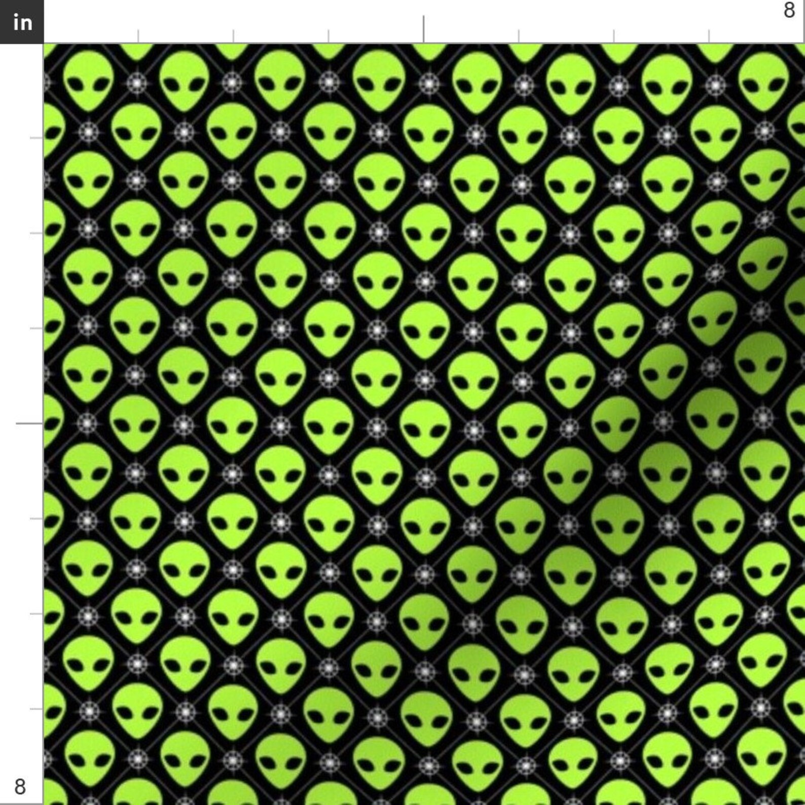 Neon Aliens Fabric Alien Star Small by Shala Sci-fi Outer - Etsy