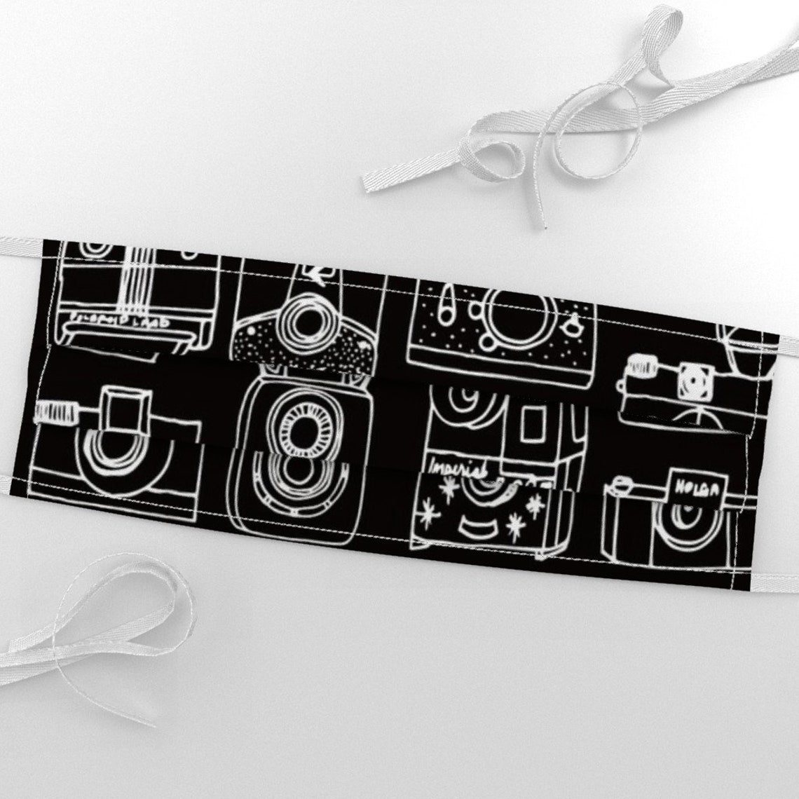 Vintage Cameras Fabric Vintage Cameras Black and White Hand - Etsy