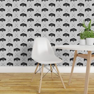 Distressed Wallpaper - Distressed Buffalo by Littlearrowdesign - Gray ...