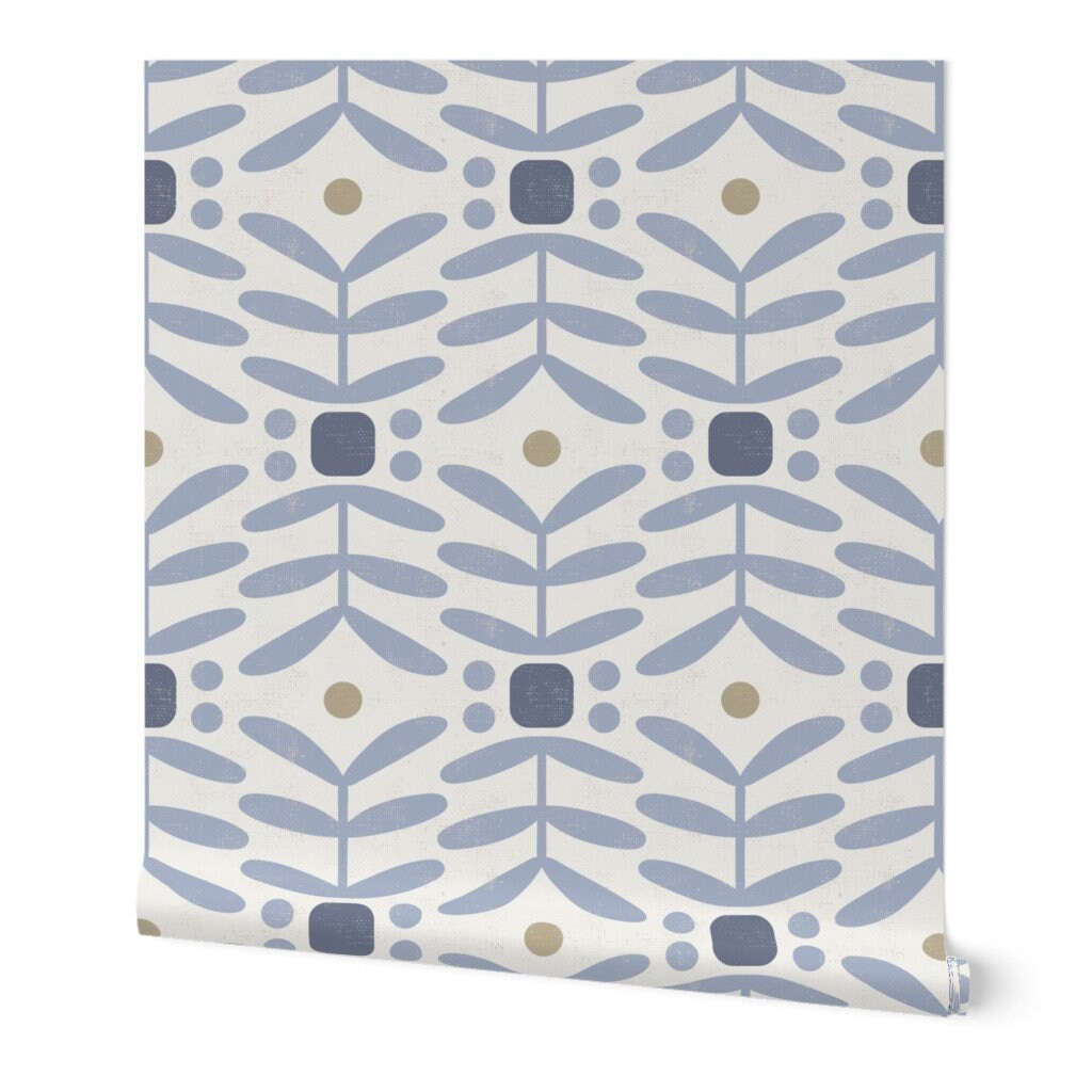 Scandi Tiles Wallpaper Botanical Diamonds by Katie Hayes | Etsy