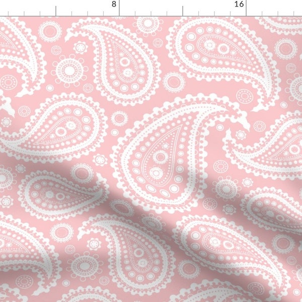 Pink Paisley Fabric - Etsy