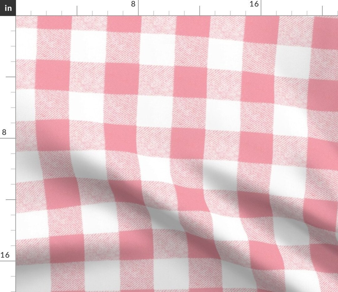 Pink Checker Fabric Buffalo Check // Pink by - Etsy