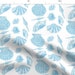 Seashells Fabric Coquillage in Aqua by Lilyoake Light Blue Shell ...