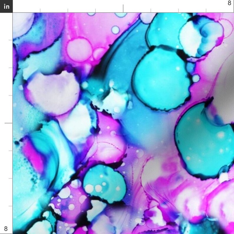 Purple Fabric Purple Aqua Abstract Watercolor by - Etsy
