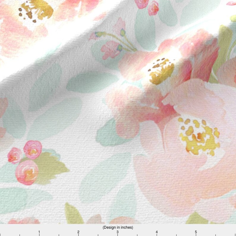 Floral Watercolor Fabric Indy Bloom Pink Plush Florals By | Etsy