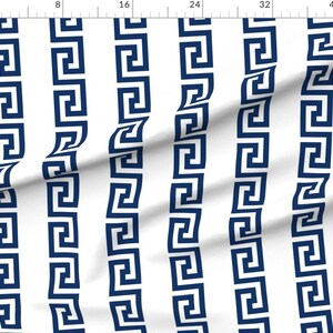 Greek Key Fabric Greek Key Stripe Navy by Danika Herrick Greek Key Blue ...