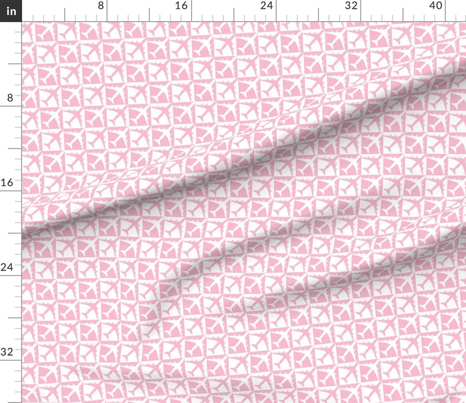 Airplane Fabric Pink Plane Check by Toothpanda Airplane - Etsy